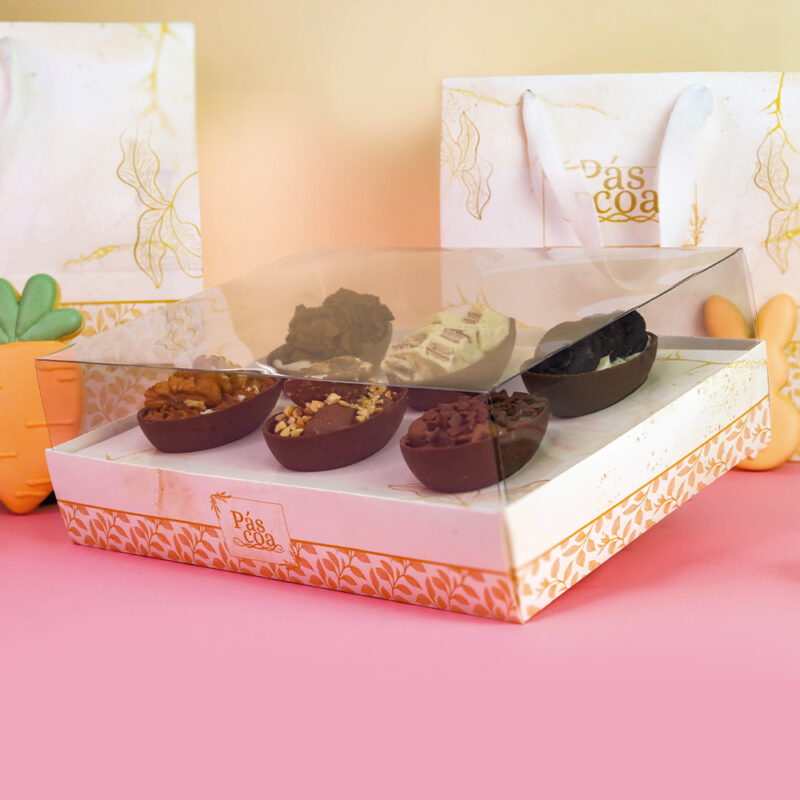 Caixa para Kit Degustação, 6 Ovos de 50g, Tampa 7,5cm, AURORA - 10un ...