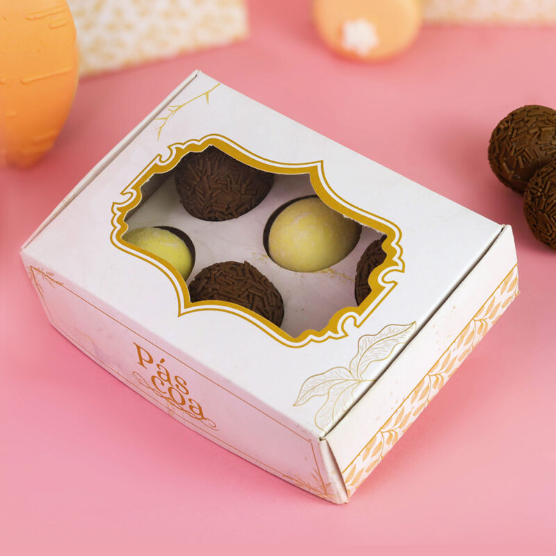 Caixa Para 6 Doces ou 2 Brownies, Com Visor e berço, AURORA - 10un ...