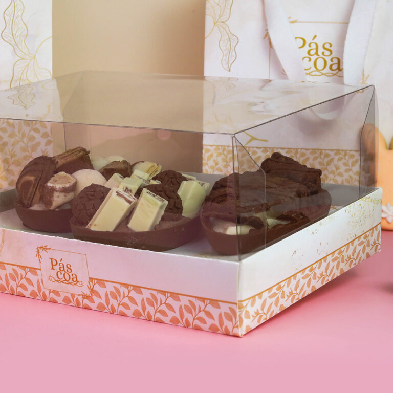 Caixa para 3 Ovos 150gr, AURORA, Tampa 10cm - 10un - Azure Embalagens