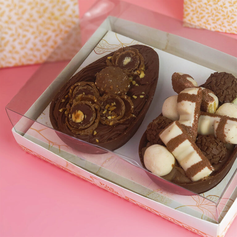 Caixa para 2 Ovos 250gr, AURORA, Tampa 7,5cm - 10un - Azure Embalagens