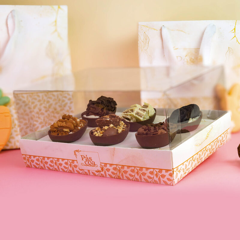 Caixa para Kit Degustação, 6 Ovos de 50g, Tampa 10cm, AURORA - 10un ...