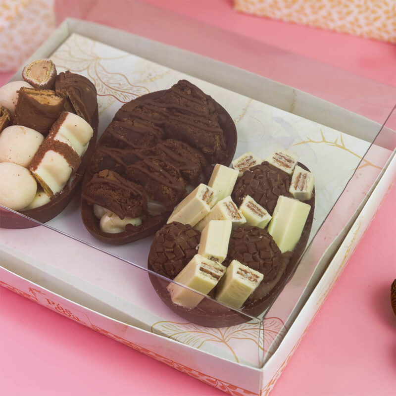 Caixa para 3 Ovos 150gr, AURORA, Tampa 7,5cm - 10un - Azure Embalagens