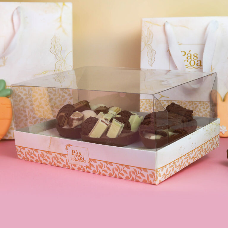 Caixa para 3 Ovos 150gr, AURORA, Tampa 10cm - 10un - Azure Embalagens